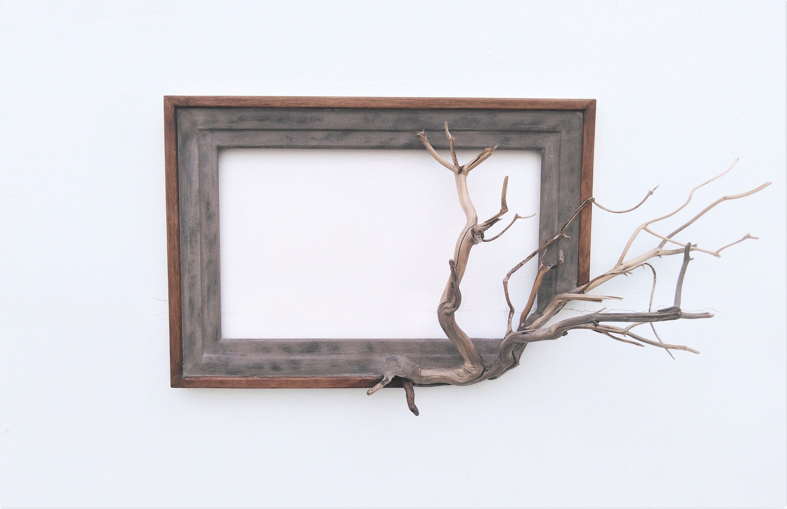 Driftwood Wall Art Frame Minimal Design Solid Natural Oak - Etsy