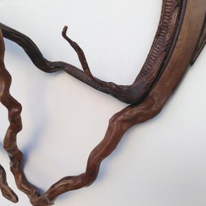 Driftwood Wall Art Fusion Carved Round Frame Design, Solid Beech ...