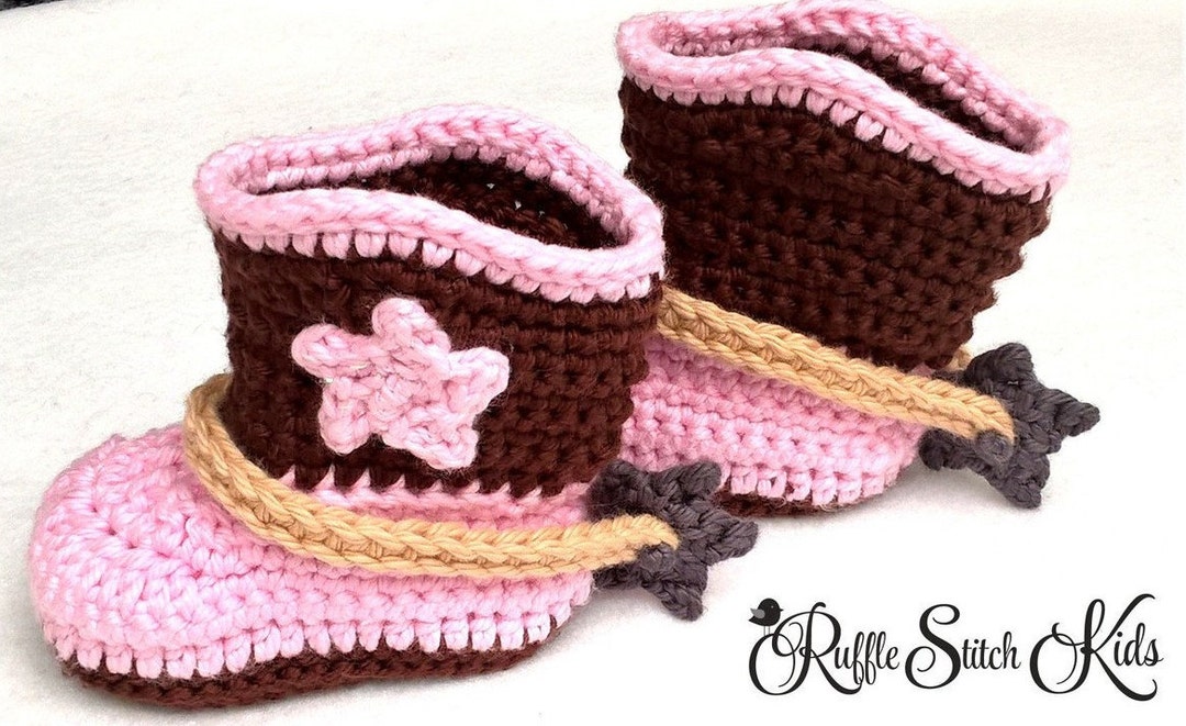 Custom Order Hand Crochet Baby Cowboy Cowgirl Crib Boots Newborn-12mos ...