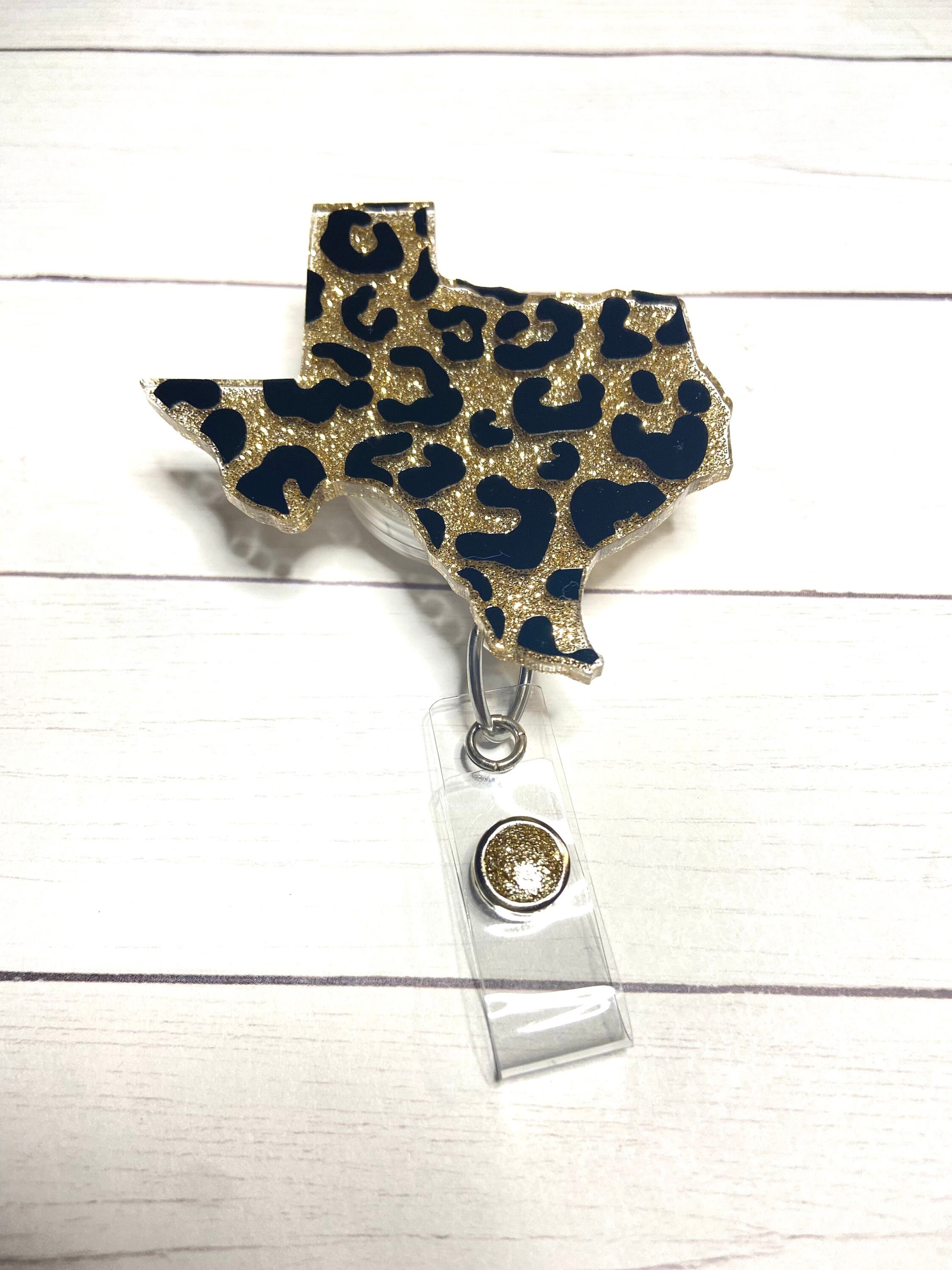 Add you logo leopard badge reel Texas badge reel. Leopard | Etsy