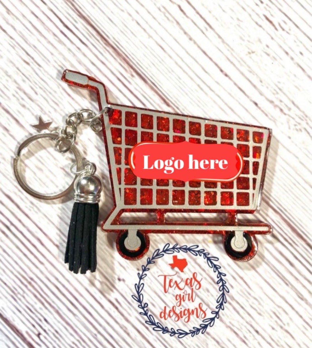 Grocery Store Shopping Cart Keychain, Add Your Logo. Customer for You ...