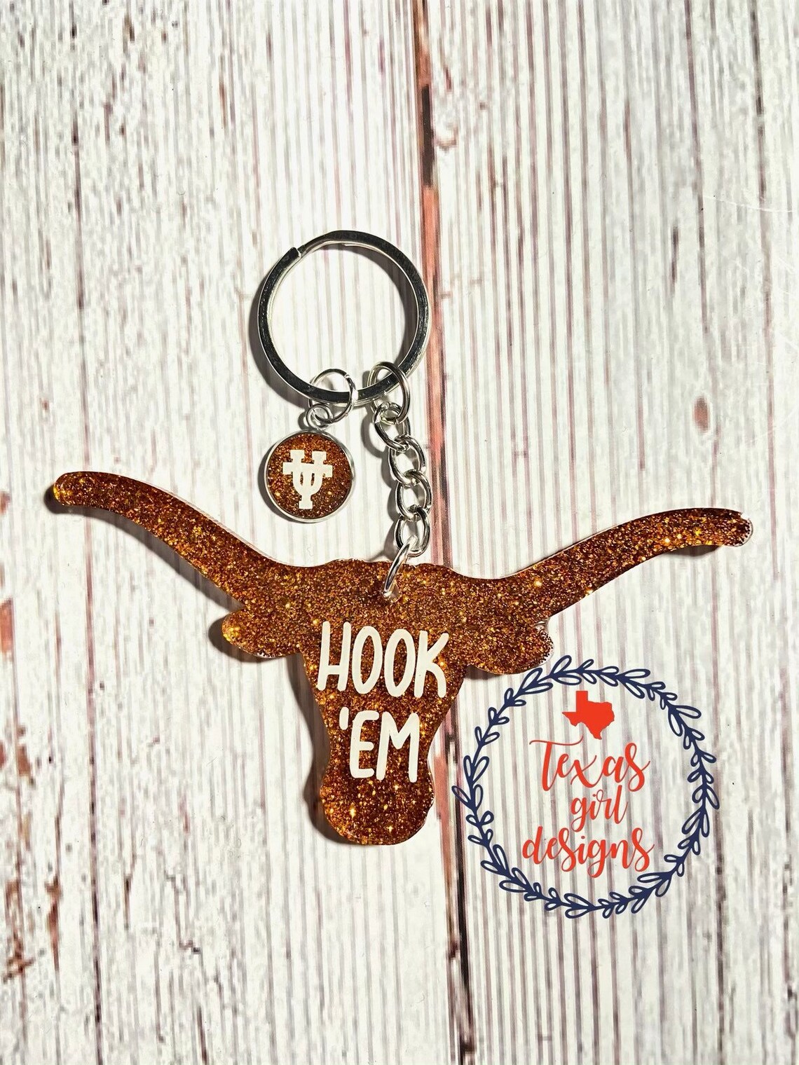 Texas Longhorn Keychain | Etsy