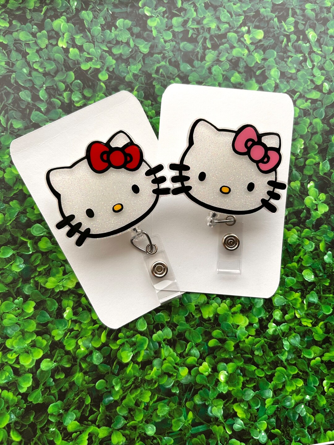Hello Kitty Badge Reel: Glitter Nurse/teacher Accessory - Etsy