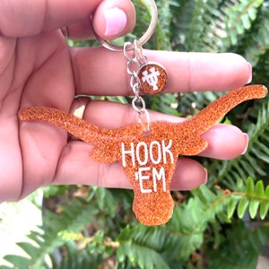 Texas Longhorn Keychain - Etsy