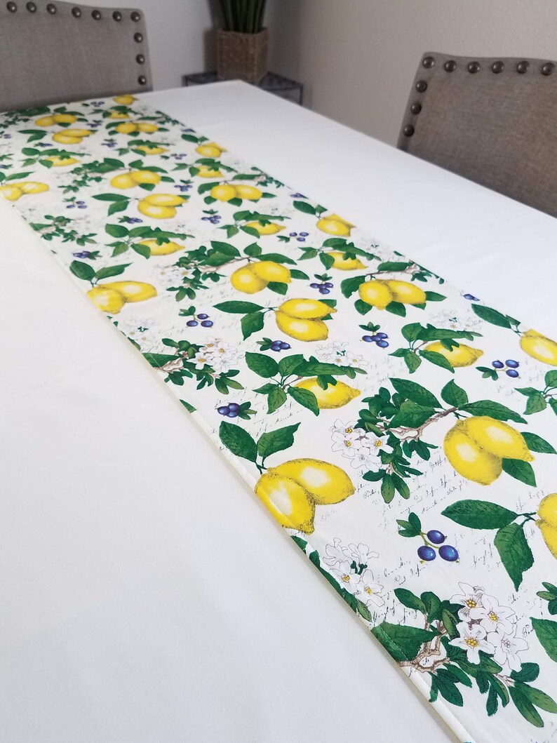 Lemon and Blueberry Print Table Runner 4to6 Seater Table | Etsy