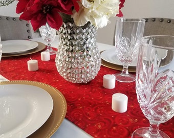 Red Round Table Runner - Etsy