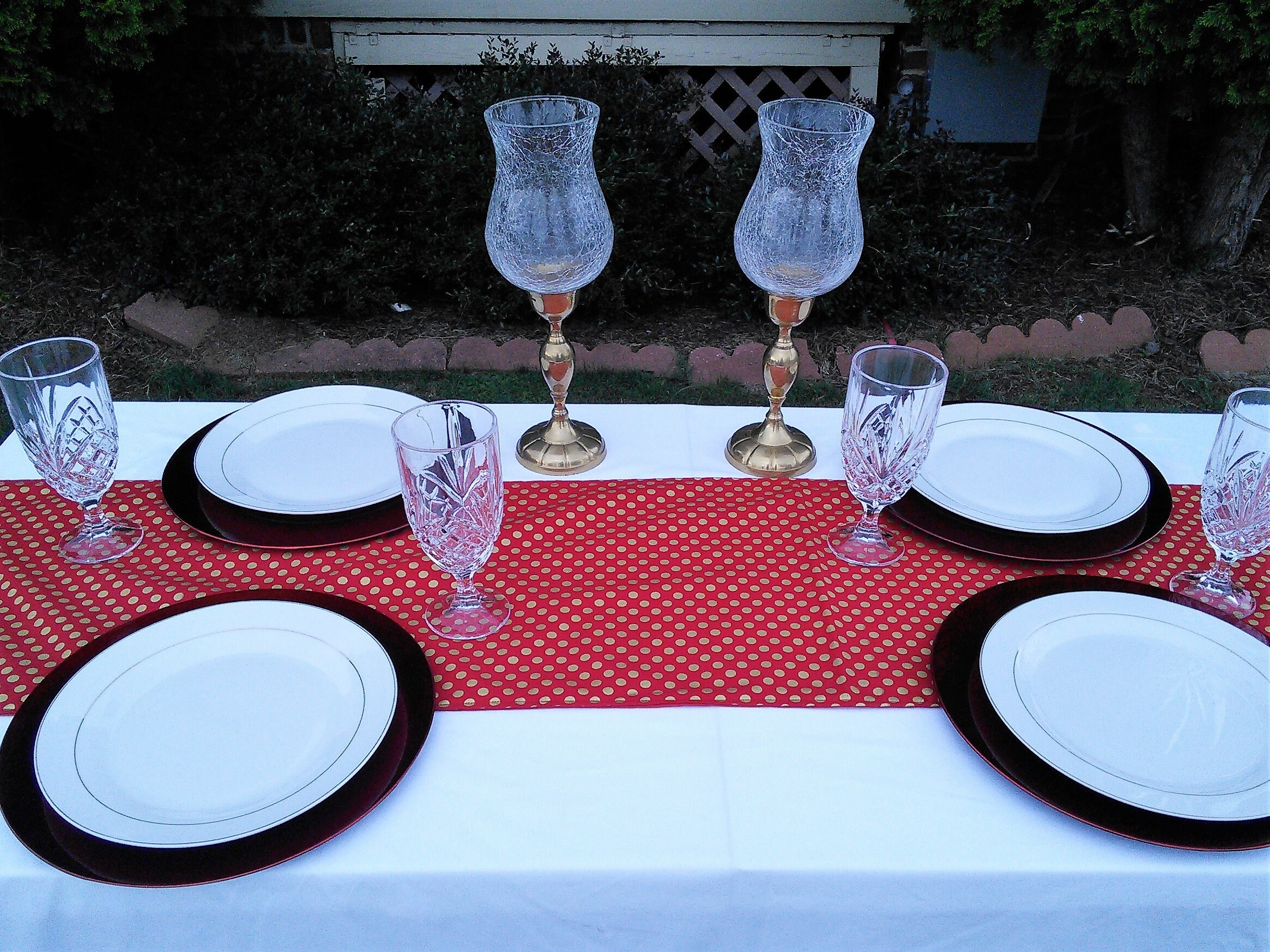 Metallic Gold Polka Dot Table Runner, 4to6 Seater Table, Fits Rectangle ...