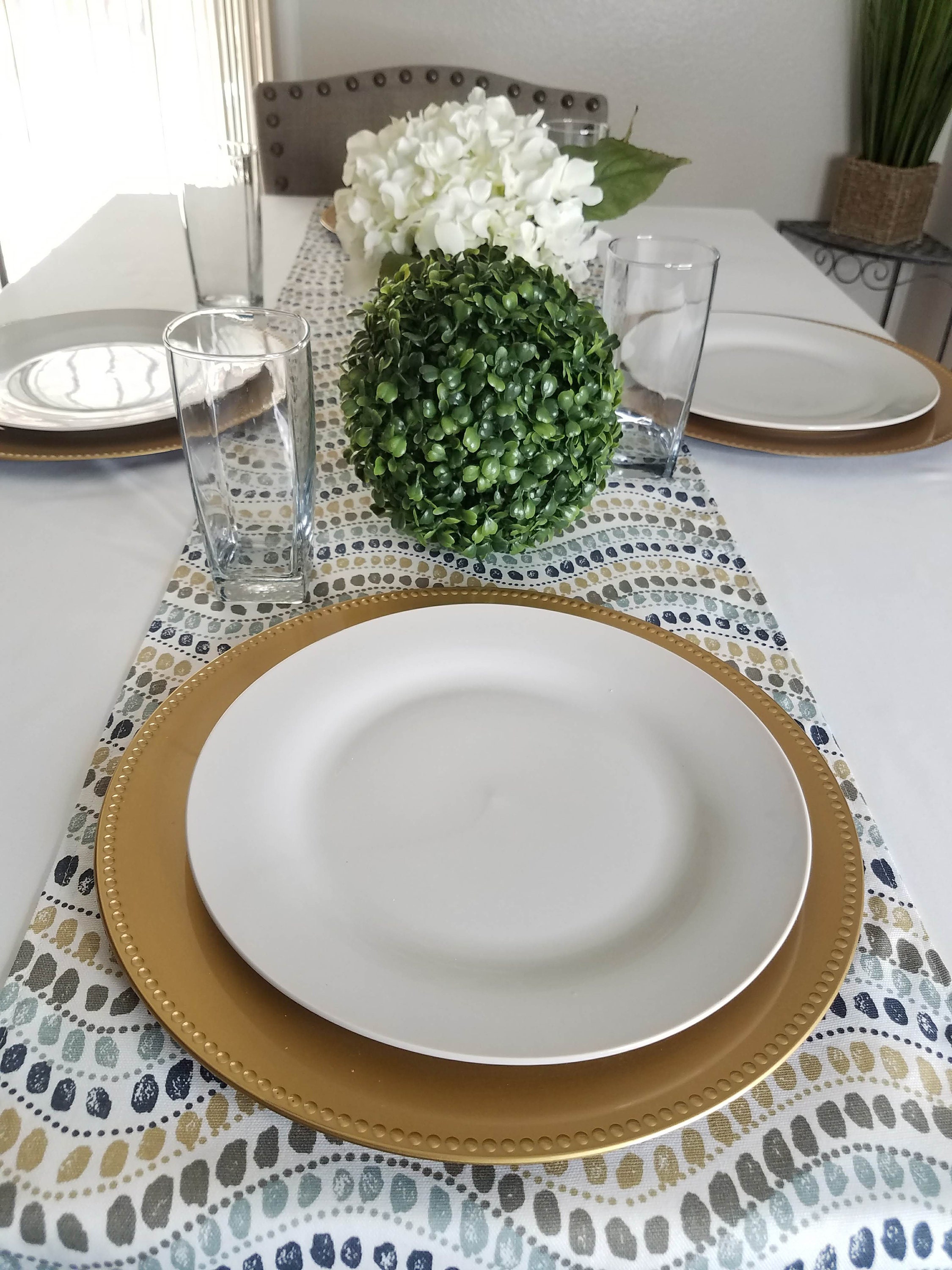 Oval Wave Print Table Runner , 4to6 Seater Table, Fits Rectangle Table ...