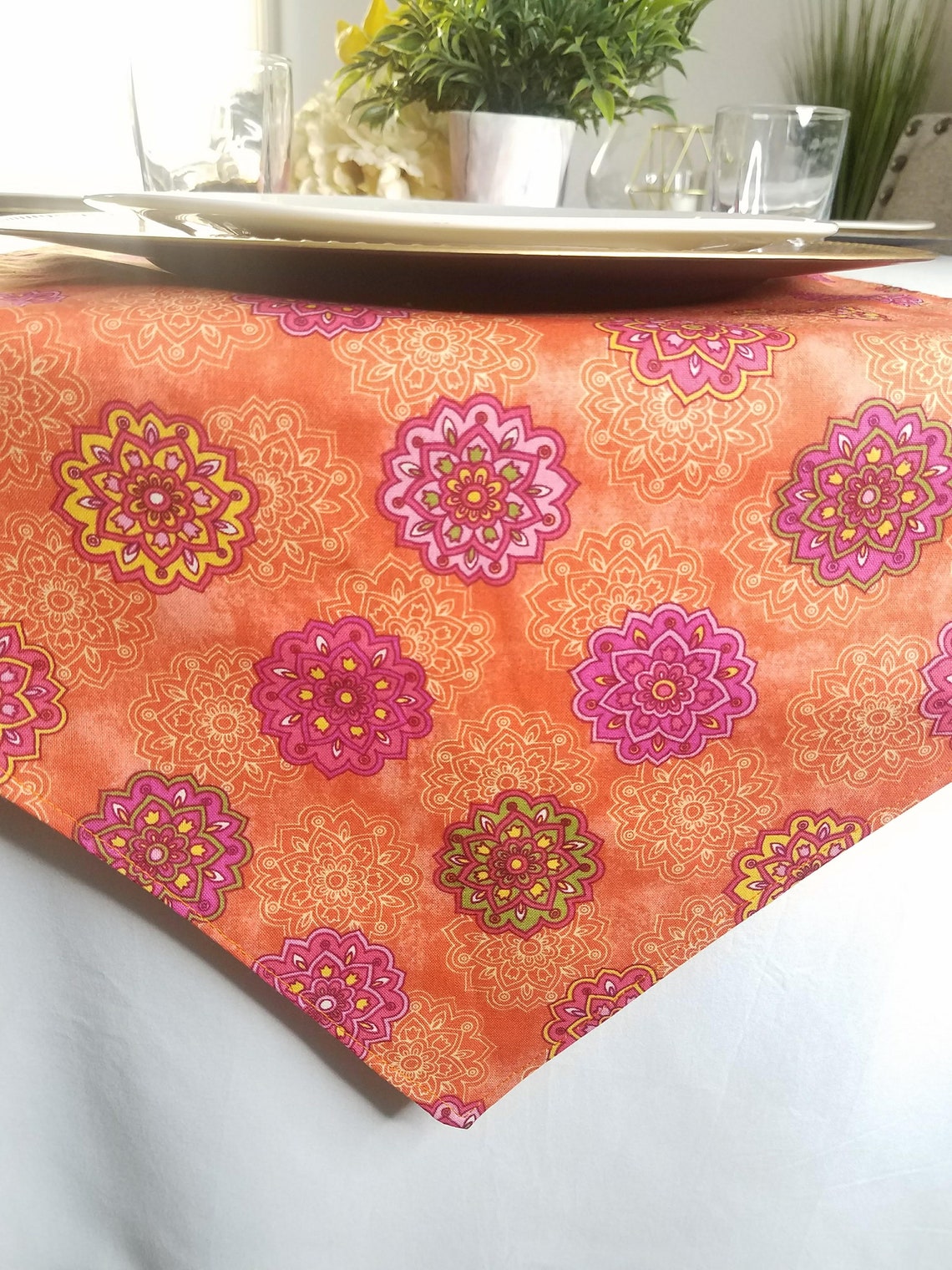 Multi-colored Circles Table Runner Reversible 4to6 Seater - Etsy