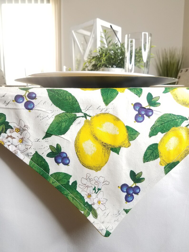 Lemon and Blueberry Print Table Runner 4to6 Seater Table | Etsy