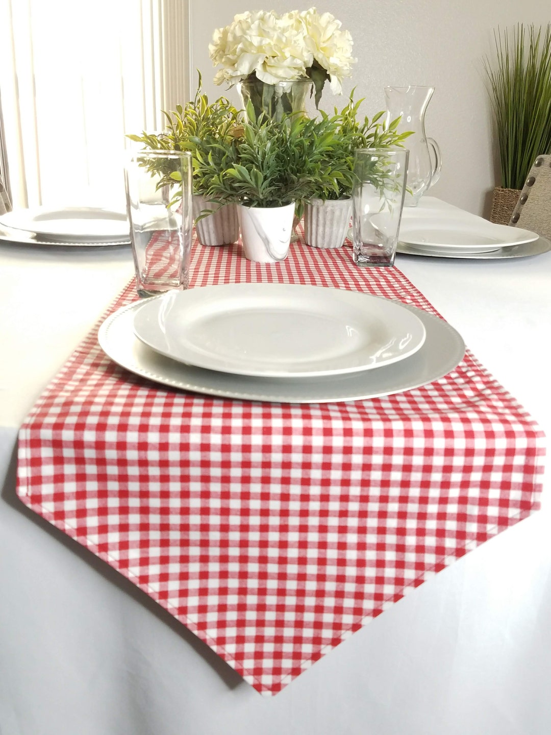 Small Buffalo Check Print Table Runner, 4to6 Seater Table, Fits ...