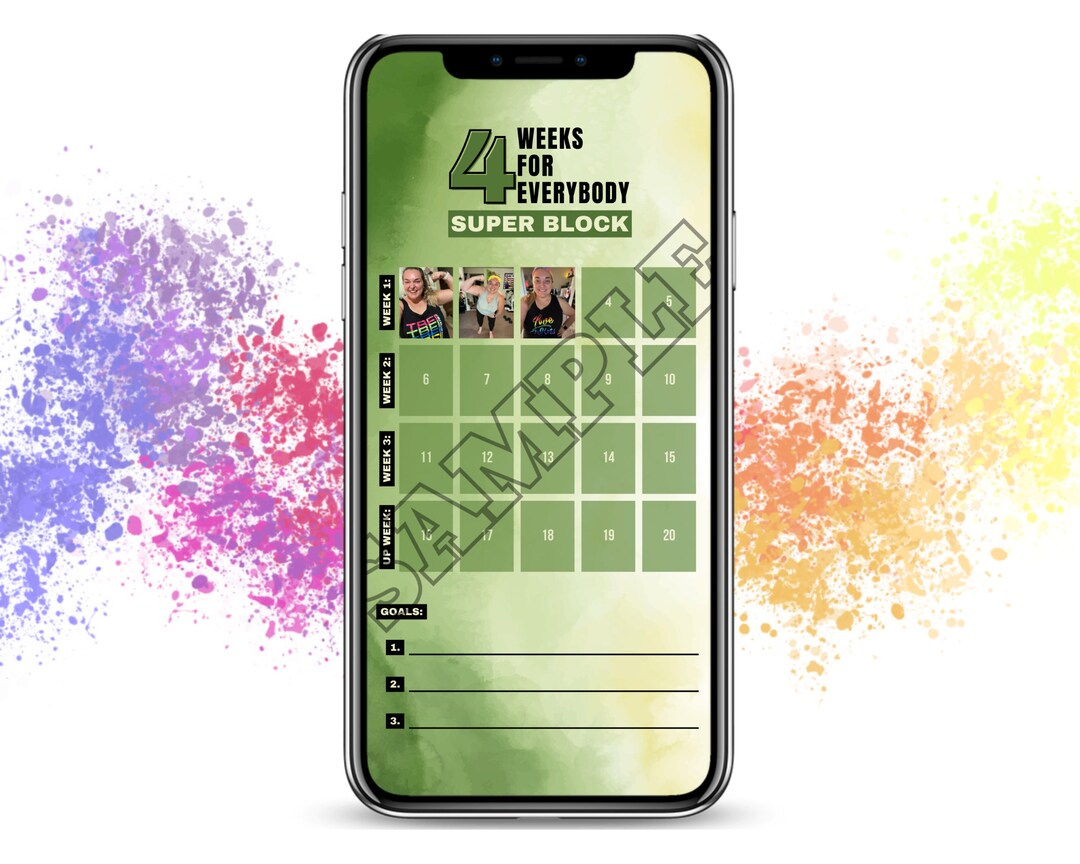 4 Weeks for Everybody Super Block Sweaty Selfie Tracker | Bodi Tracker ...