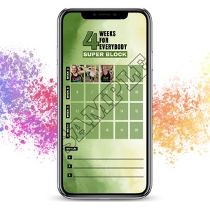 4 Weeks for Everybody Super Block Sweaty Selfie Tracker | Bodi Tracker ...