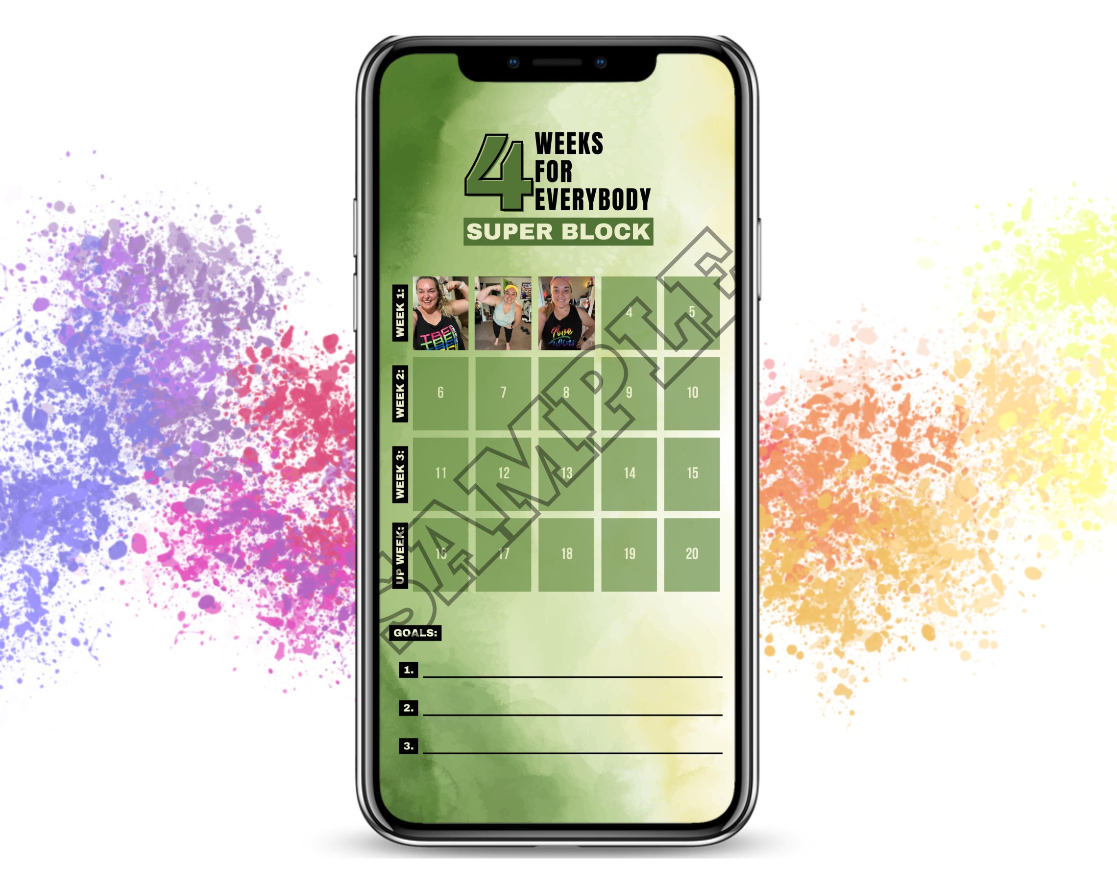 4 Weeks for Everybody Super Block Sweaty Selfie Tracker | Bodi Tracker ...