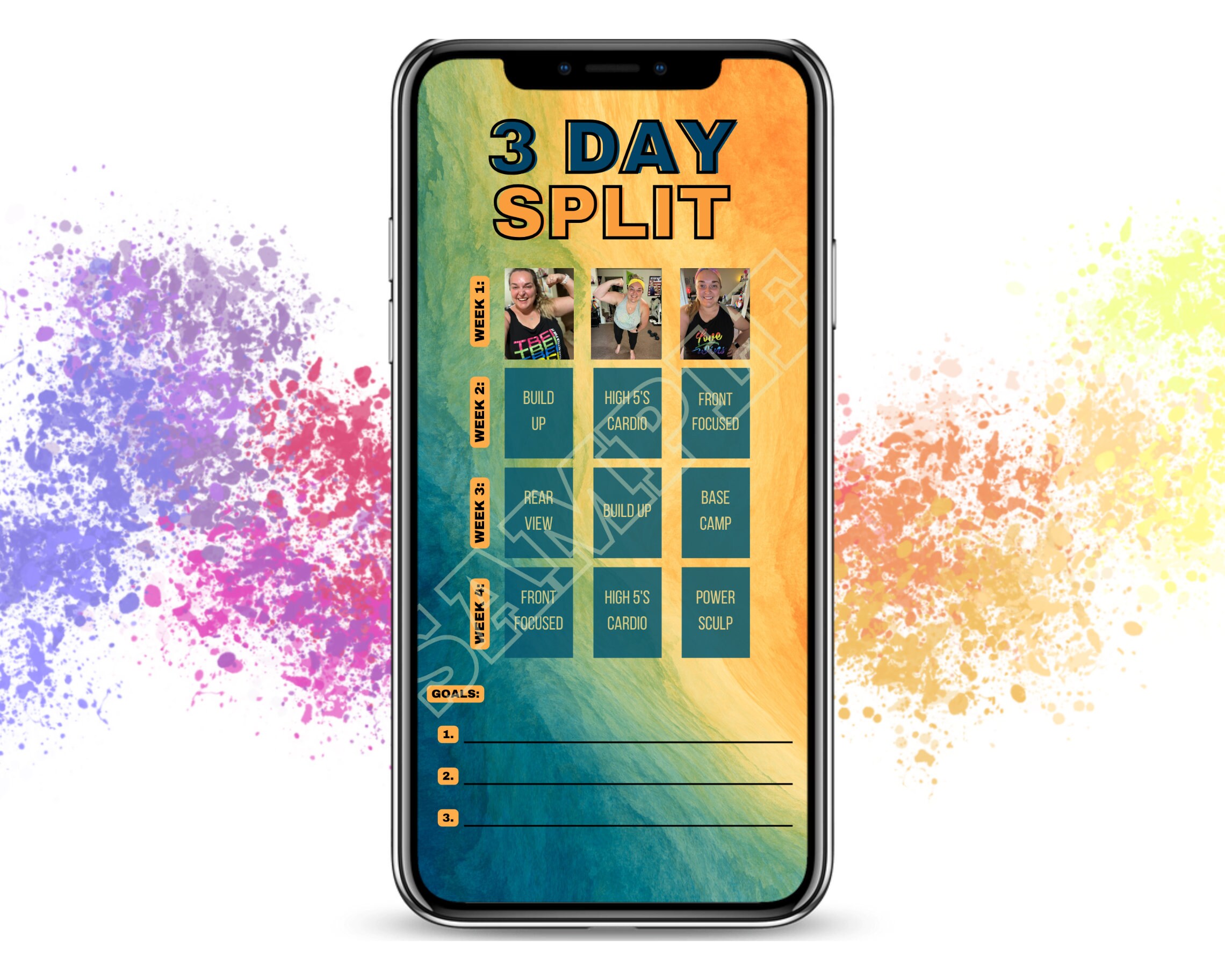 3 Day Split Sweaty Selfie Tracker | Bodi Tracker | Social Media Tracker ...