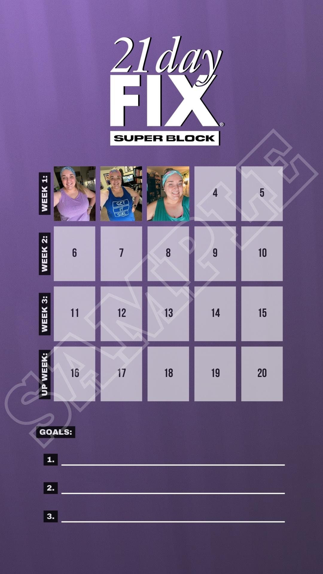 21 Day Fix SUPERBLOCK Sweaty Selfie Tracker | Super Block Tracker ...