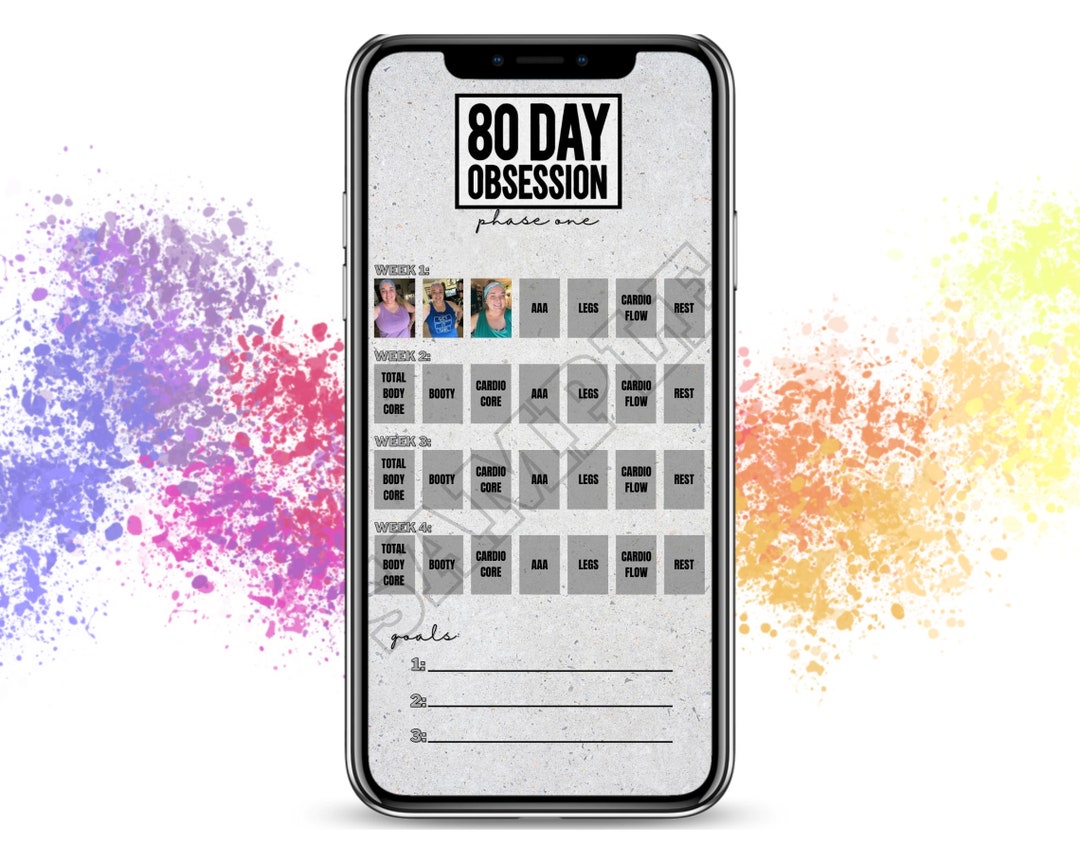 80 Day Obsession Sweaty Selfie Tracker | Bodi Tracker | Social Media ...