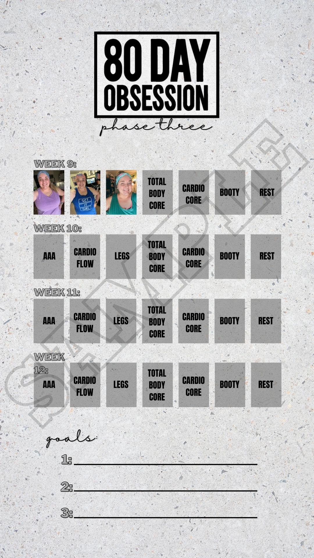 80 Day Obsession Sweaty Selfie Tracker | Bodi Tracker | Social Media ...