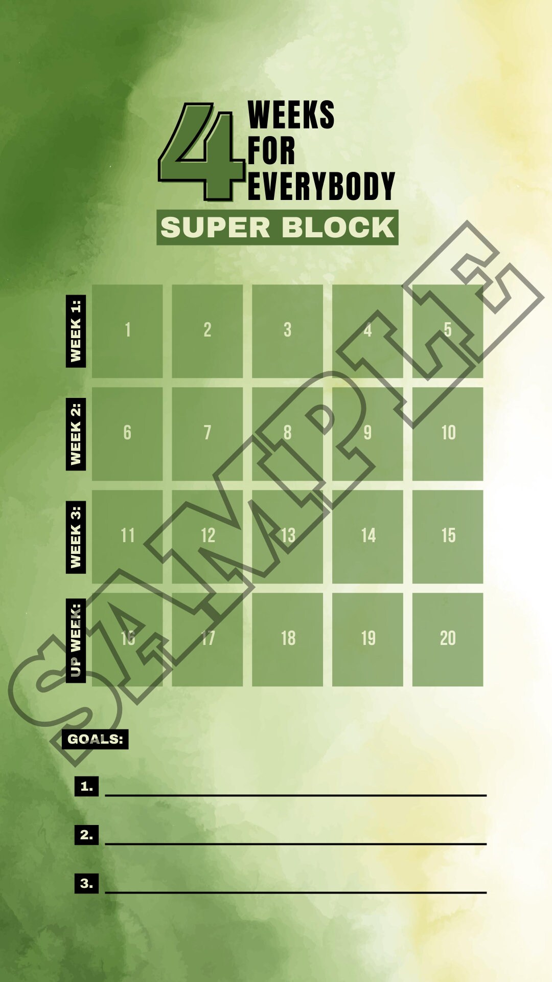 4 Weeks for Everybody Super Block Sweaty Selfie Tracker | Bodi Tracker ...