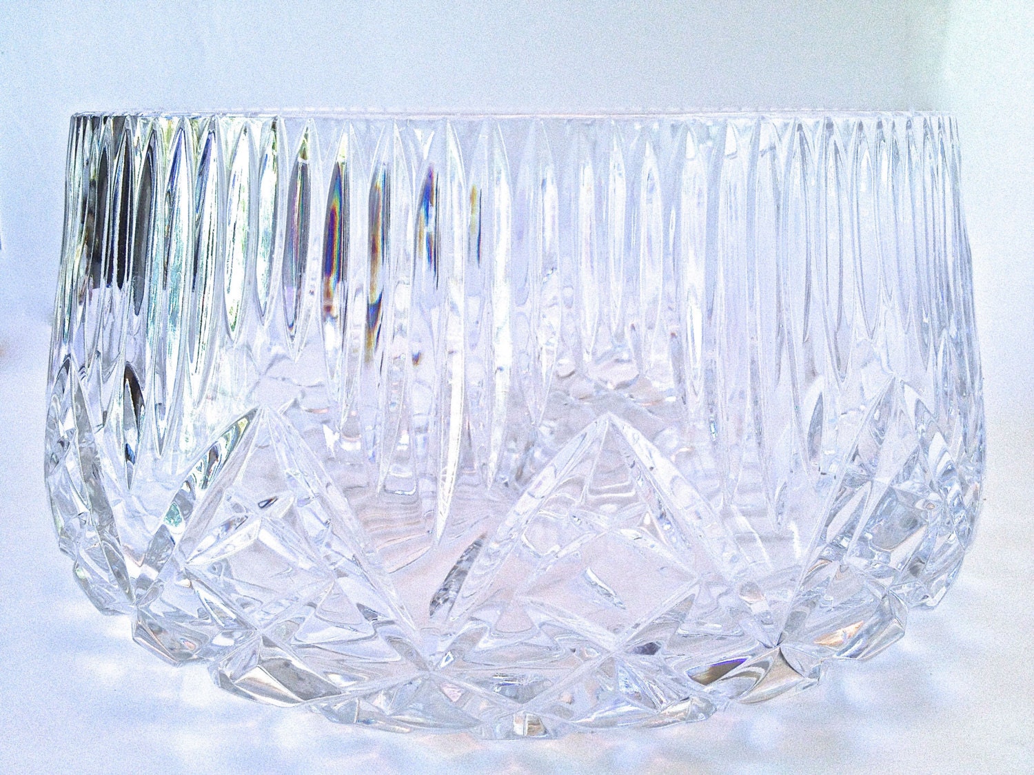 Large Cut Crystal Bowl - Etsy