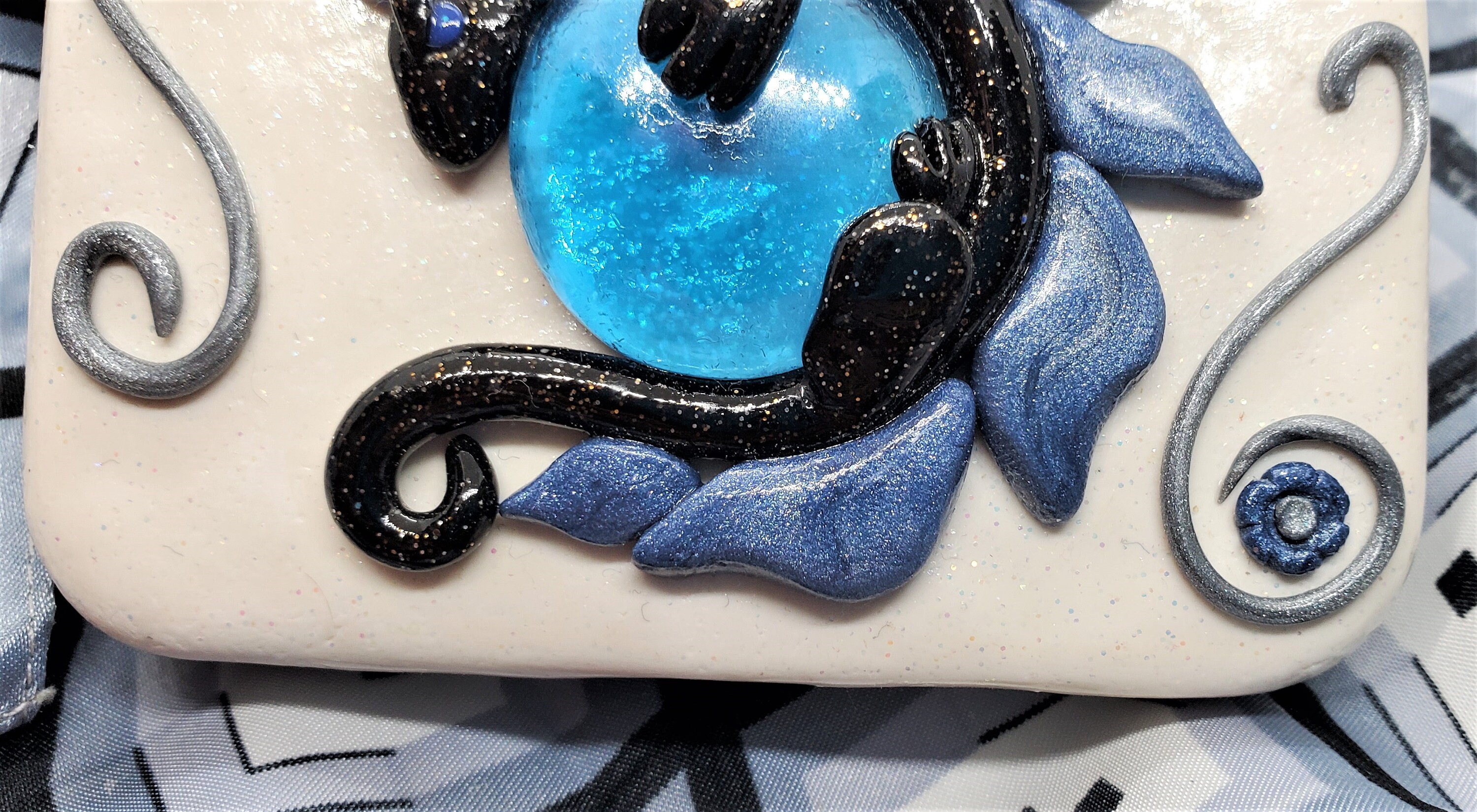 Ice Dragon Tin Handmade Dragon Tin Clay and Glass Covered Storage Tin ...