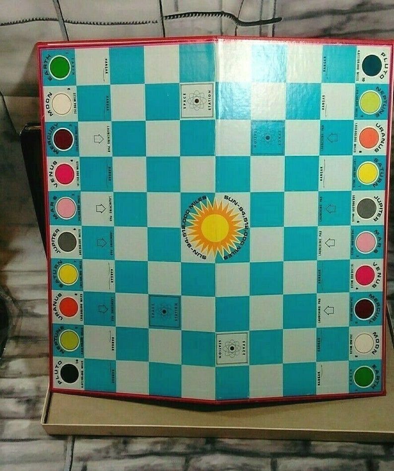 The Apollo Space Rocket Checkers Vintage Boardgame Abstract Strategy ...