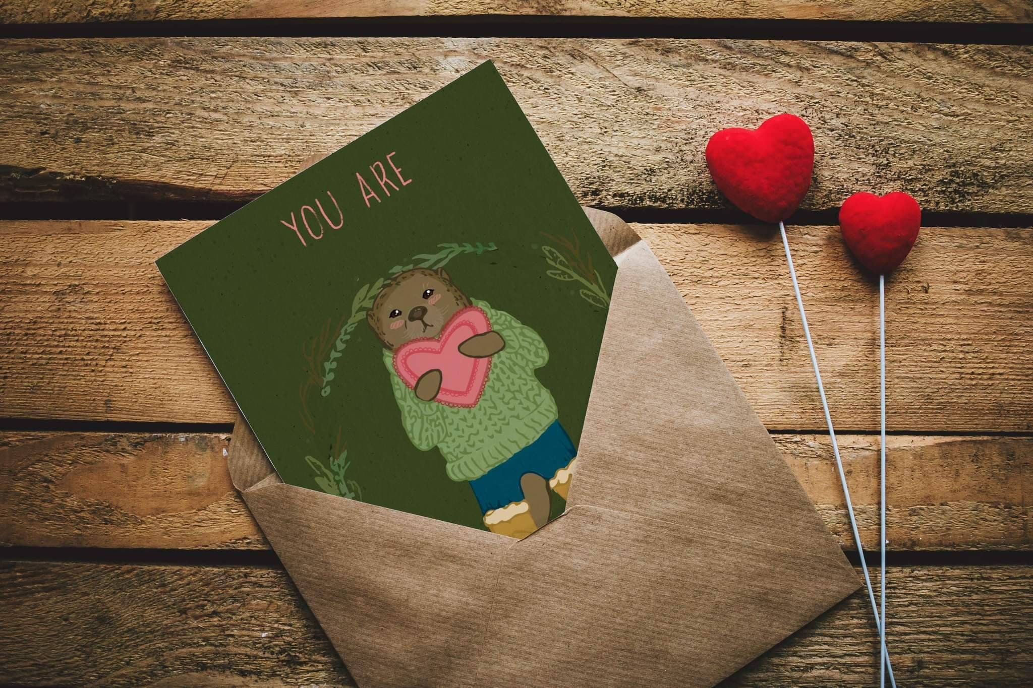 Otterly Adorable Cute Printable Card DIY Downloadable Card DIGITAL File ...