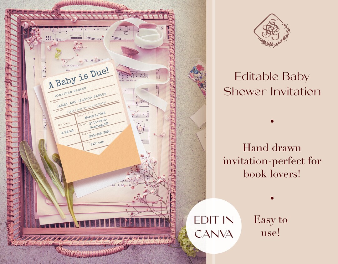 A Baby is Due! Canva Template DIY Printable Baby Shower Invitation - Etsy
