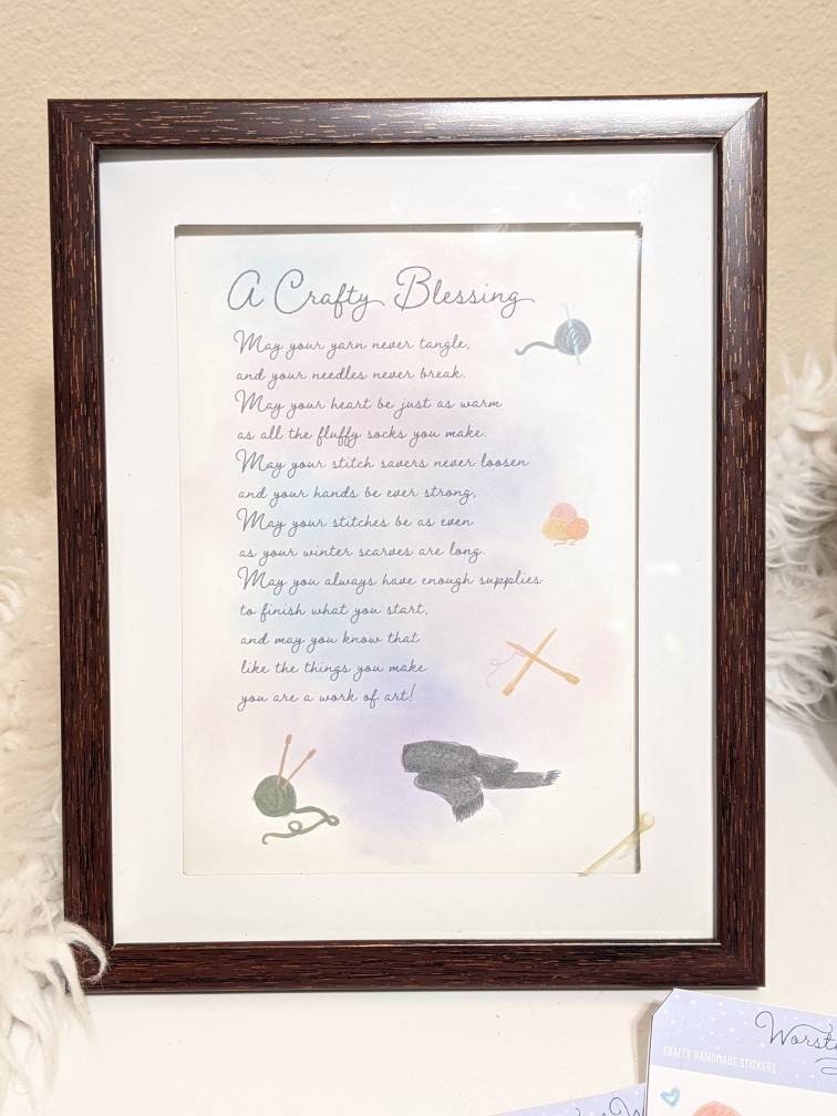 Printable Knitting/crocheting Poem Art Print for Crafty Folks - Etsy