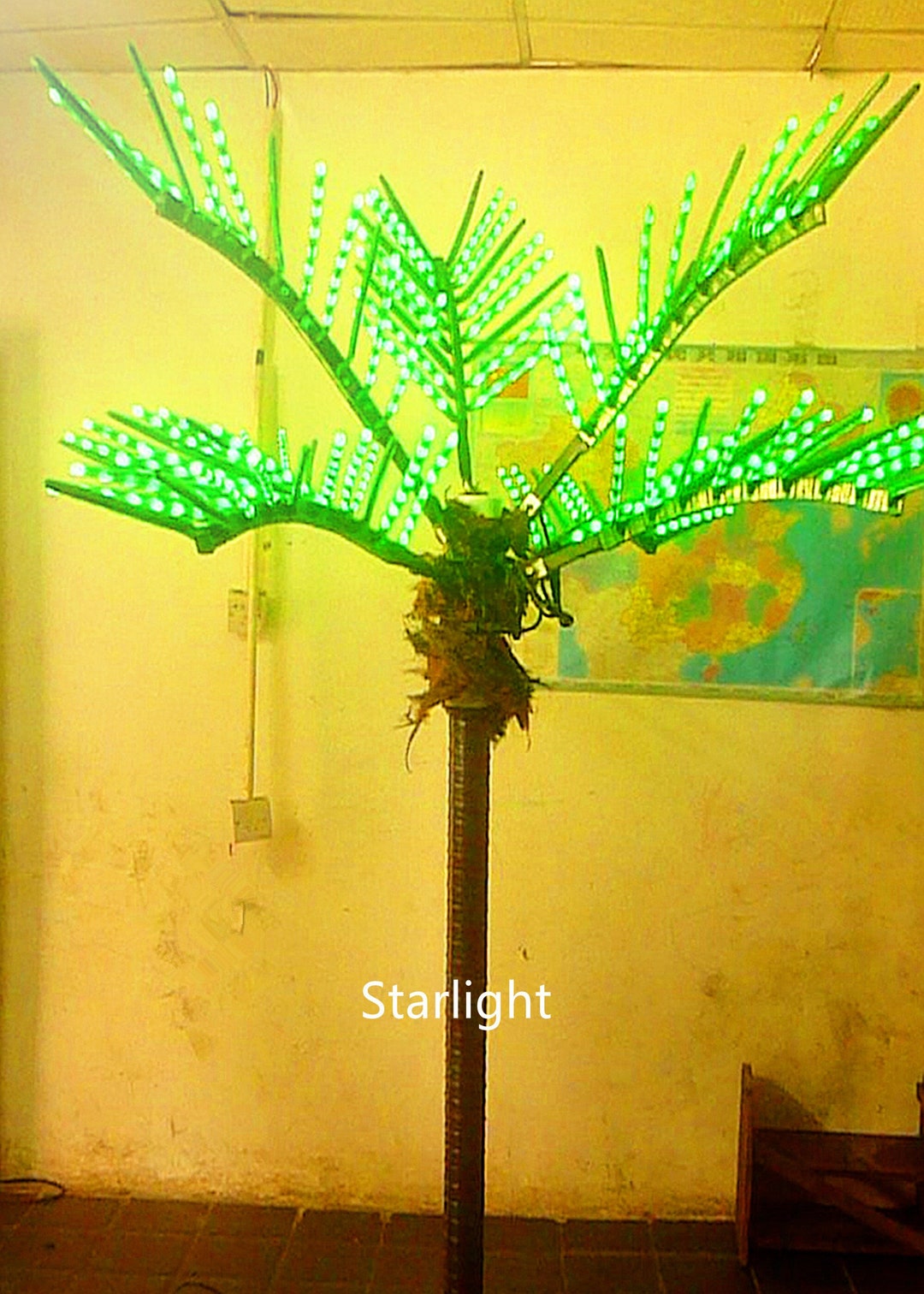7.5ft Green LED Coconut Palm Tree Light-outdoor Artificial Tropical ...