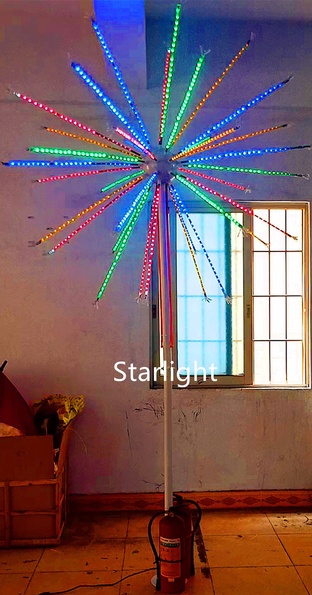 10ft/3.1m Outdoor LED Animated Starburst Fireworks Light Multi-color ...