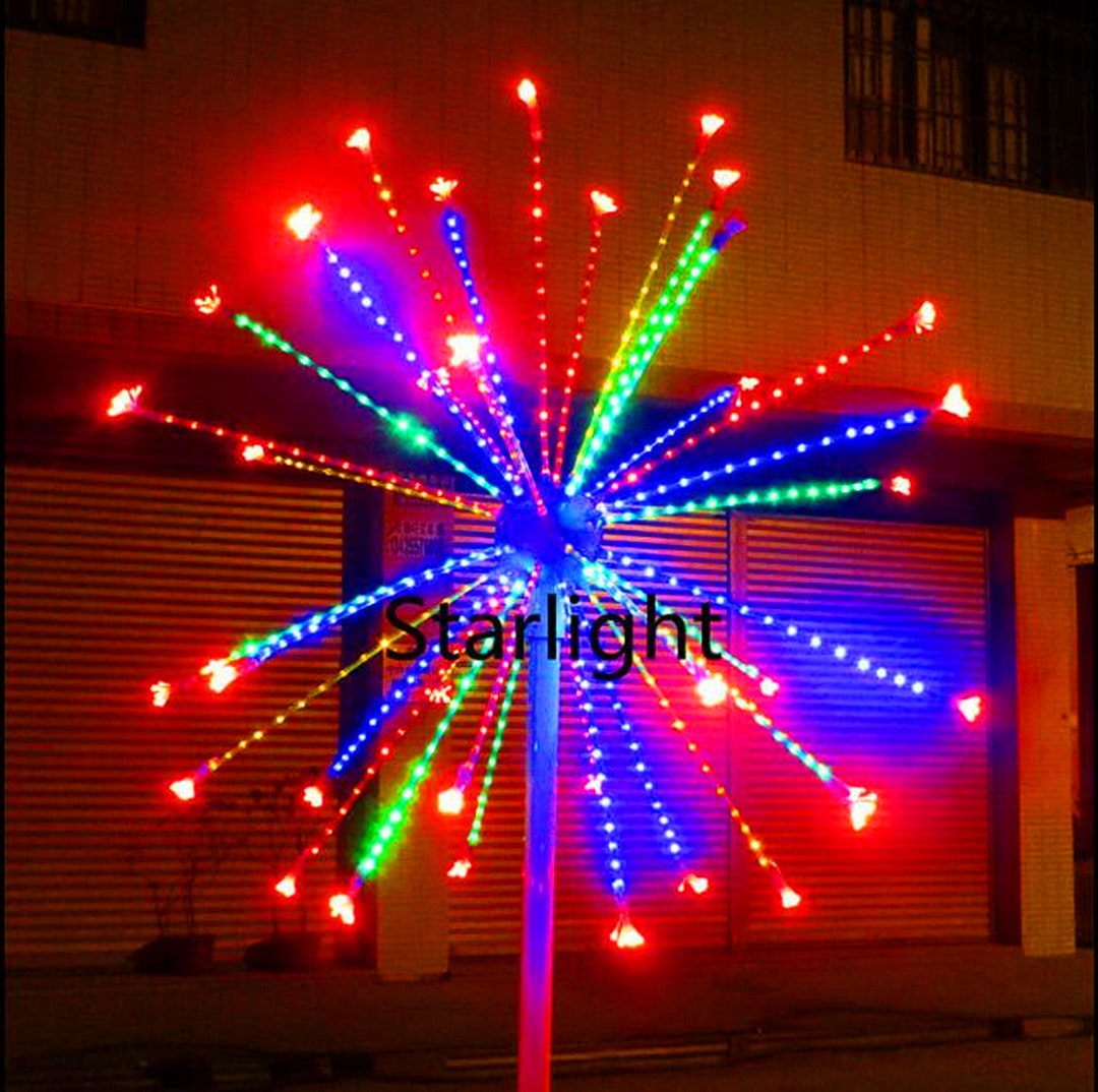 6.5ft/2m Outdoor LED Fireworks Light Holiday Red+blue+green+yellow ...