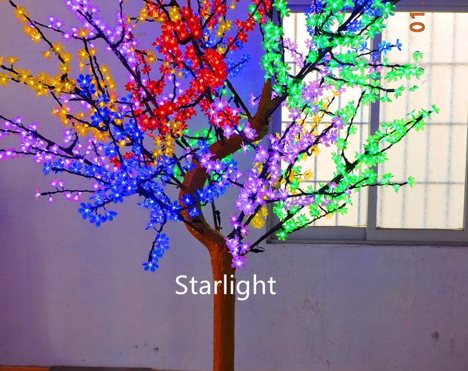 8FT Tall RGBW Shift Color Lighted Tree Waterproof Cherry Blossom LED ...
