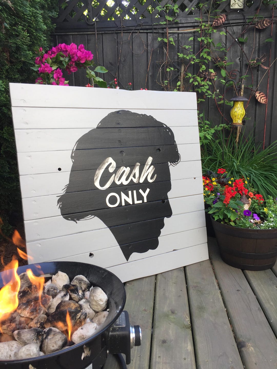 Cash Only; Johnny Cash Silhouette With “cash Only” Inscription as Hand ...