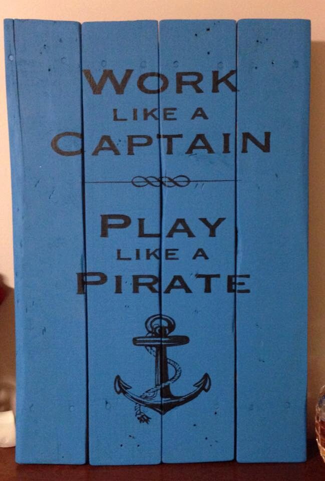 Captain Pirate work Like A Captain Play Like A Pirate & Detailed Anchor ...