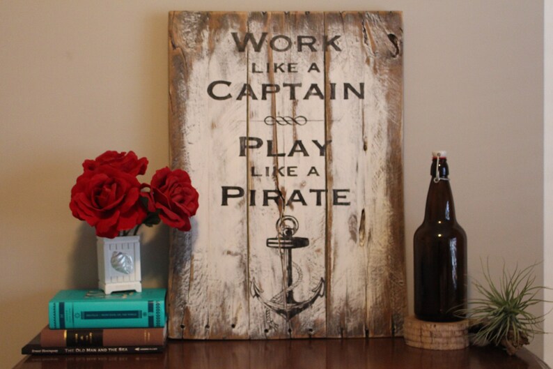 Captain Pirate work Like A Captain Play Like A Pirate & Detailed Anchor ...