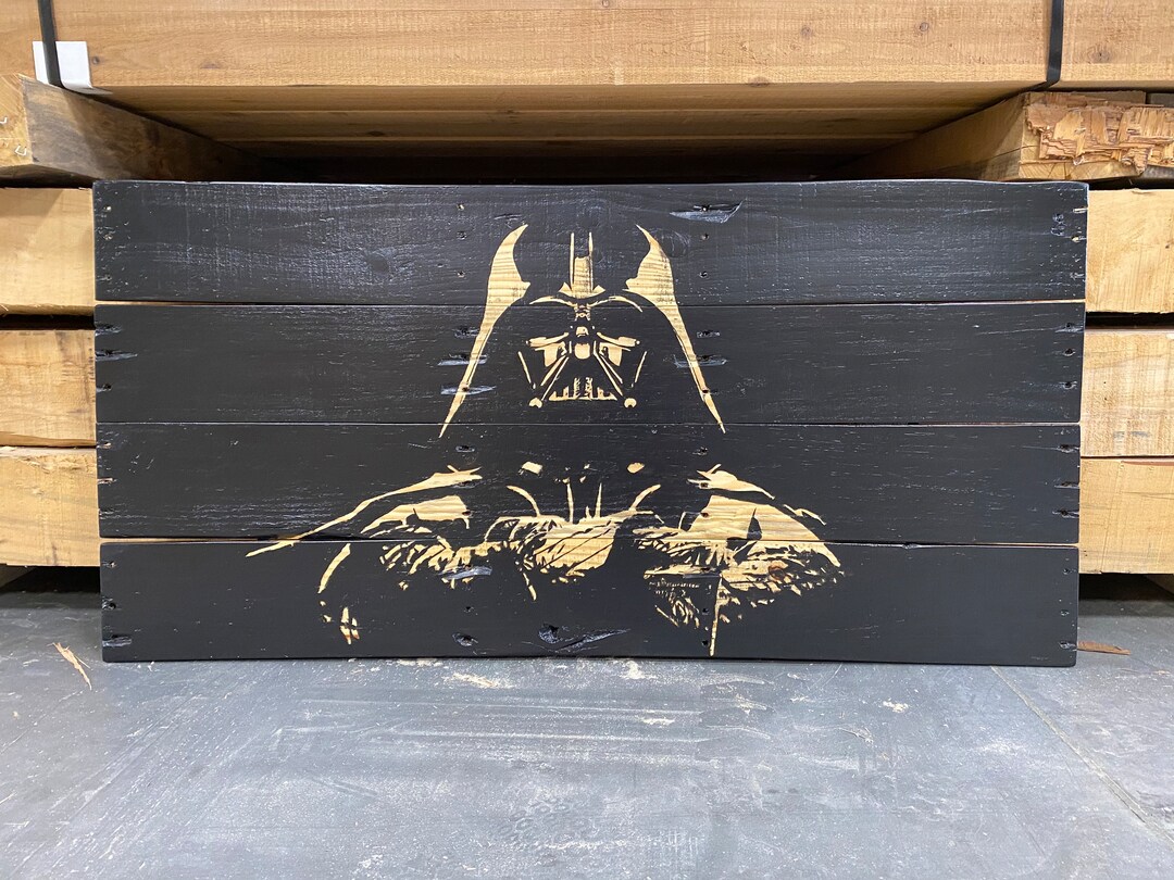Darth Vader as Hand-painted Wall Art Sign on Reclaimed Pallet Wood - Etsy