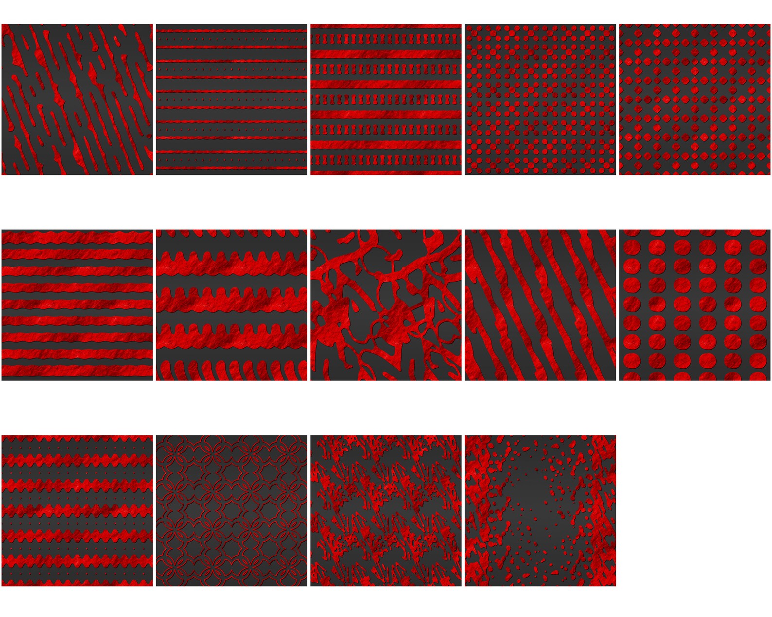 Metallic Red and Black Digital Paper, Geometric Patterns (digital ...