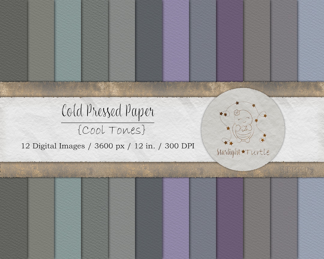 Cold Pressed Paper Images Textures Digital Papers, Cool Tones, Blue ...