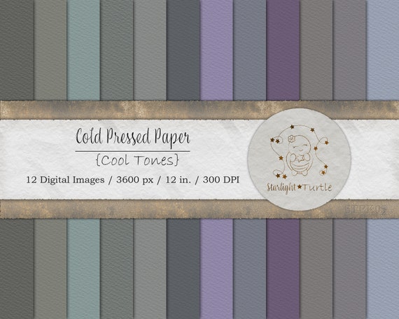 Cold Pressed Paper Images Textures Digital Papers Cool Tones - Etsy