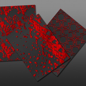 Metallic Red and Black Digital Paper, Geometric Patterns (digital ...