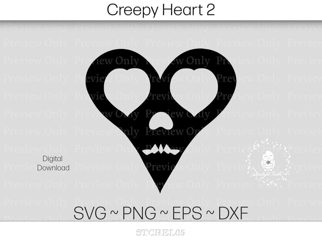 Jack O Lantern Creepy Heart Clip Art PNG - Etsy