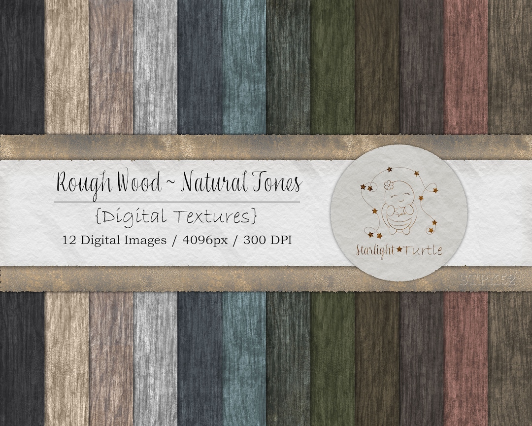 Rough Wood Seamless Digital Textures in Natural Tones, Instant Download ...