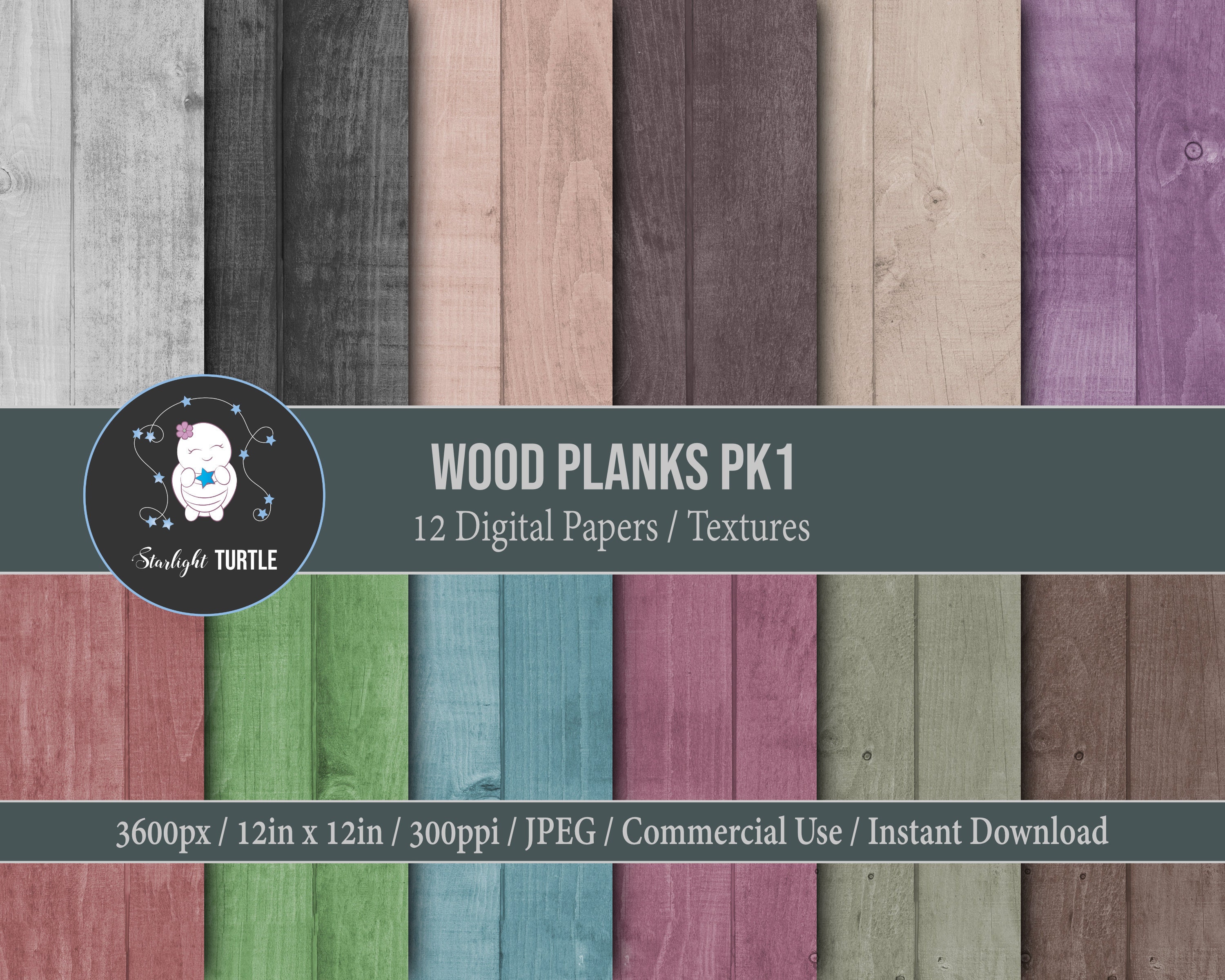 Wood Planks Pk1 Digital Papers Textures Commercial Use | Etsy