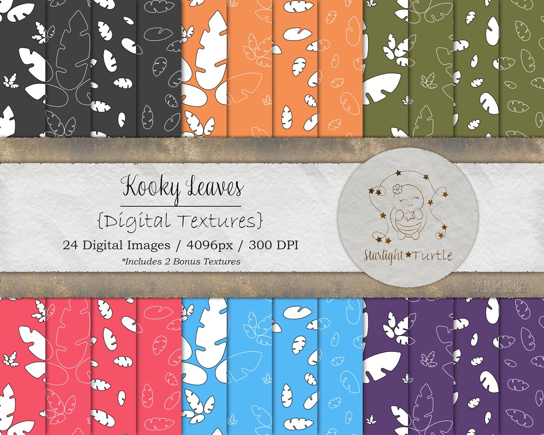 Leaf Digital Paper, Botanical Texture Backgrounds (instant Download) - Etsy