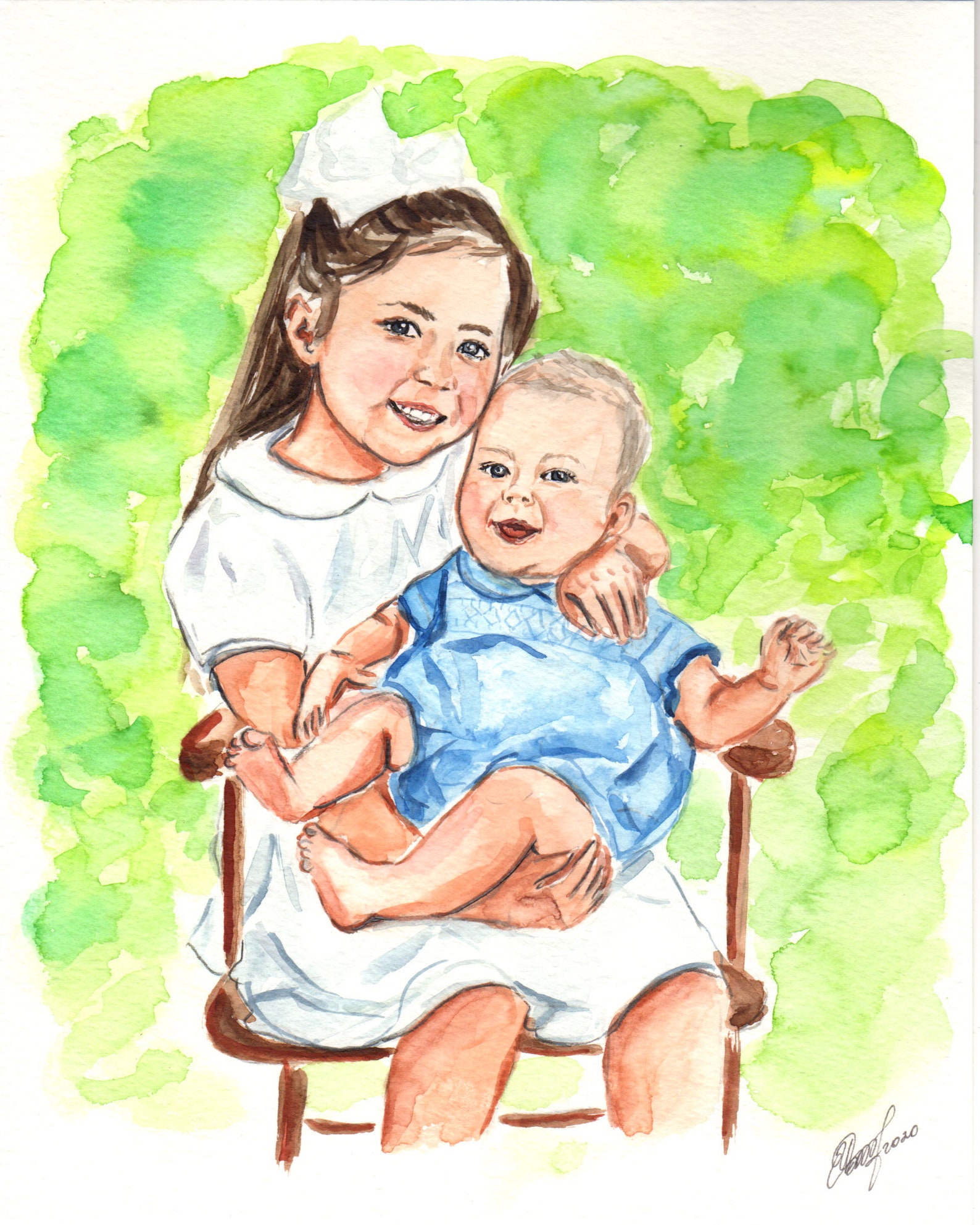 Custom Watercolor Child Illustration - Etsy