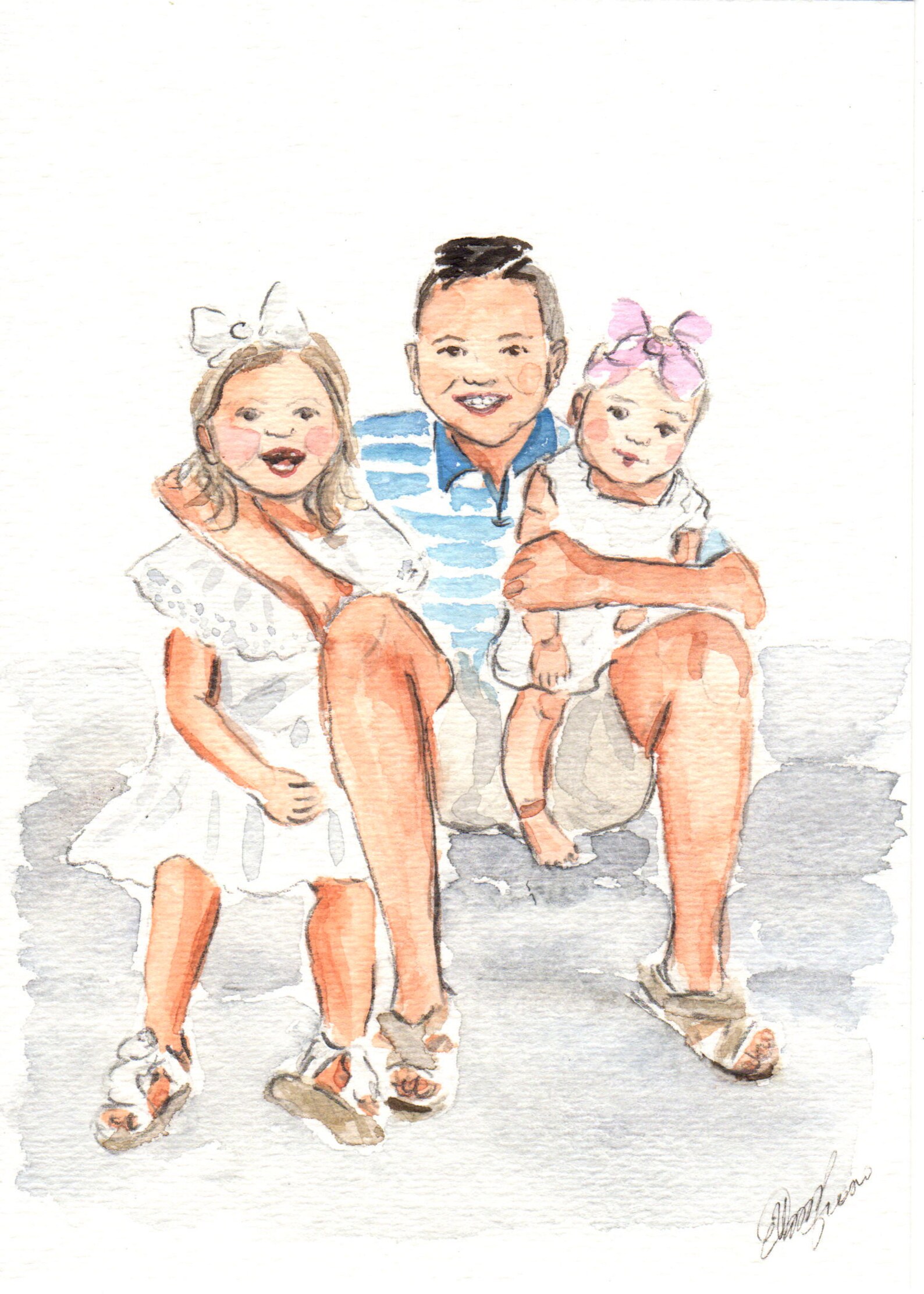 Custom Watercolor Child Illustration - Etsy