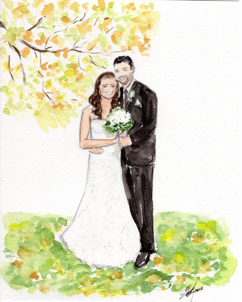 Custom Watercolor Wedding Illustration - Etsy