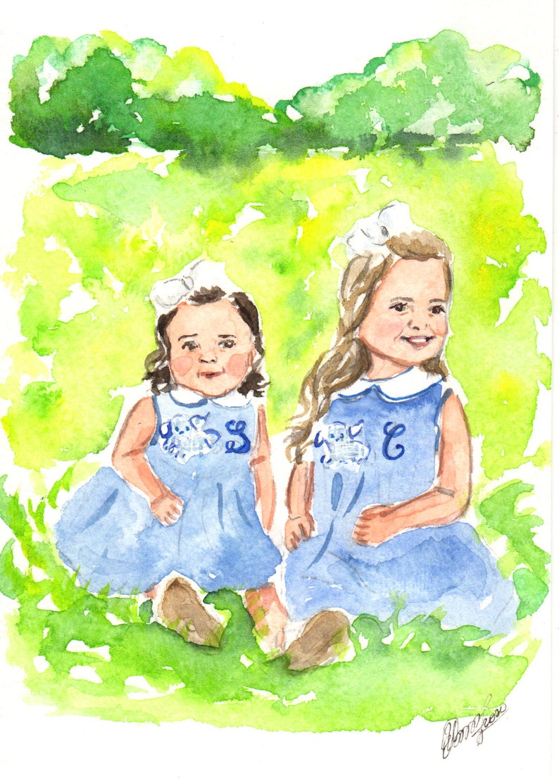 Custom Watercolor Child Illustration - Etsy