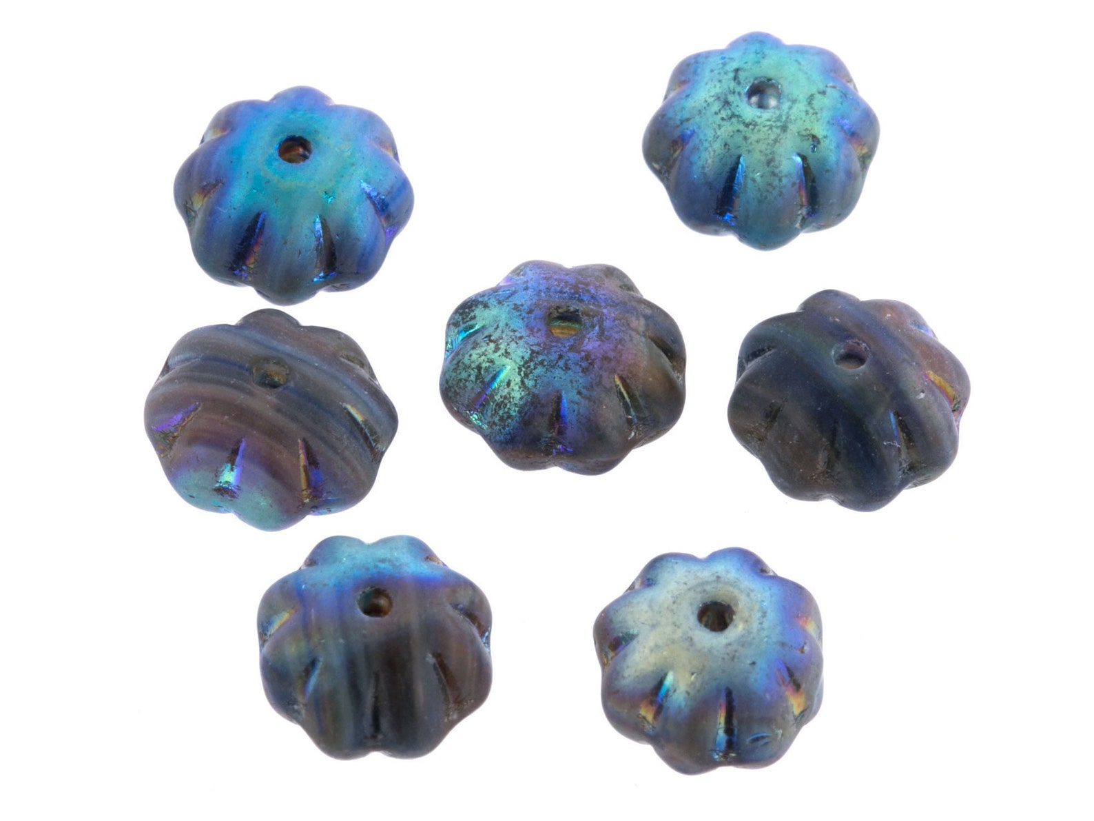 Contemporary Matte Black Glass Melon With Vitrail Finish 1 on Side ...